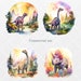 Watercolor Dinosaurs Clipart Bundle Prehistoric Dino Landscape Png ...