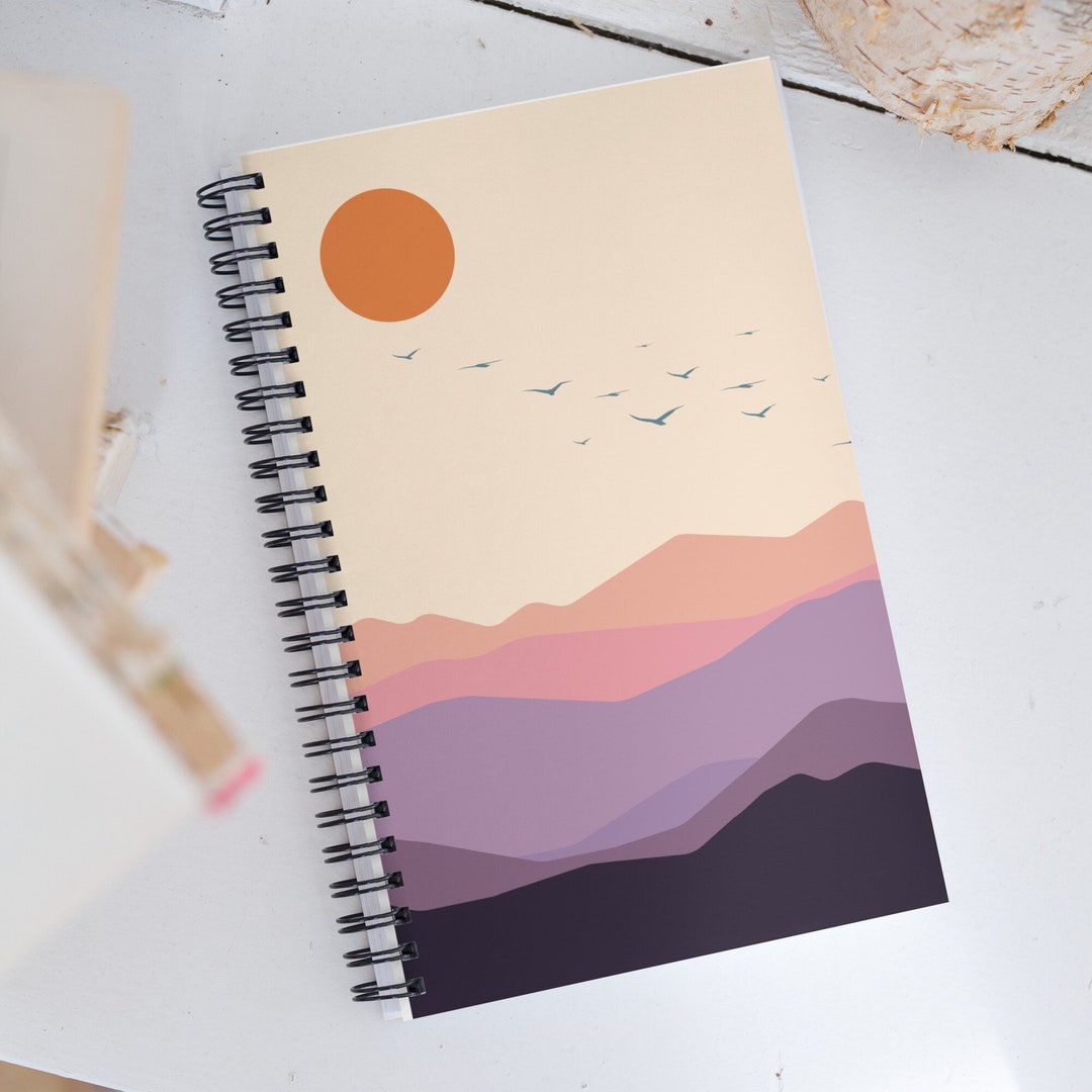 Desert Themed Spiral Notebook With Dot Grid Pages Spiral Journal With ...