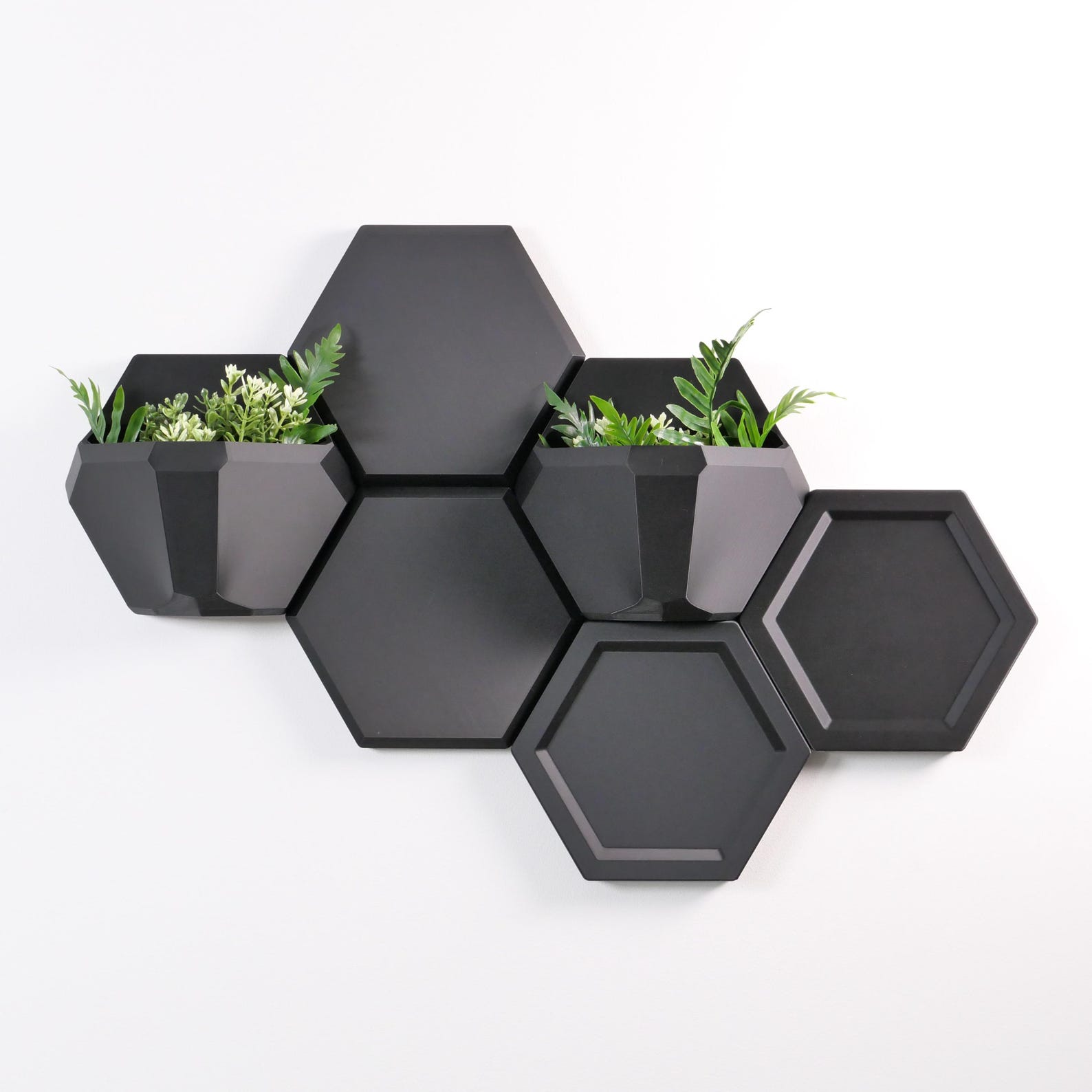 Faceted Diamond Wall Planter Set: Modern Geometric Home Decor - Etsy