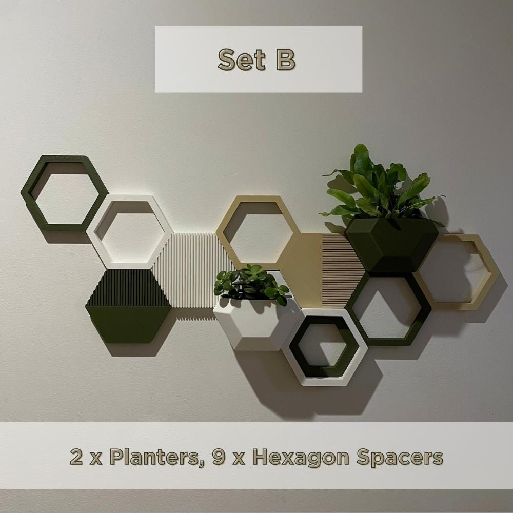 Honeycomb Wall Planter Set: Expandable Indoor Hexagon Wall Pots - Etsy