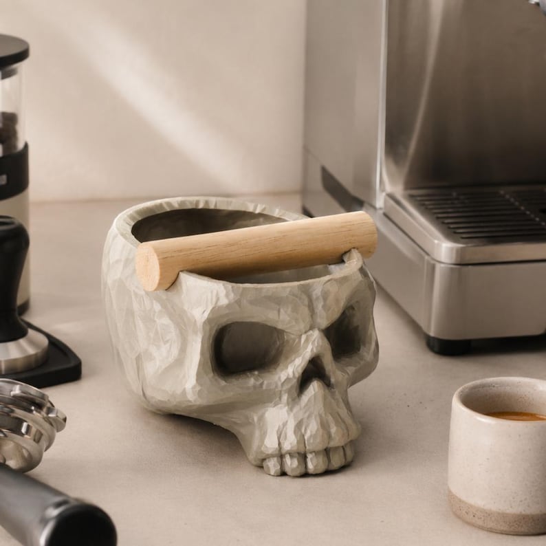 Gothic Skull Coffee Knock Box by KNOCDIC®: Unique Barista Gift, Custom ...