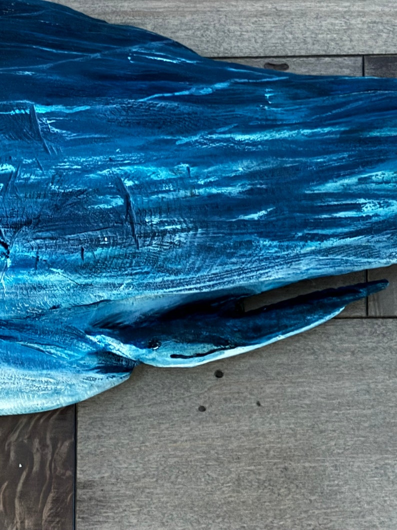 Whale Carving , Fish Wall Art, Blue Whale, Wood Carved Whale , Fathers ...