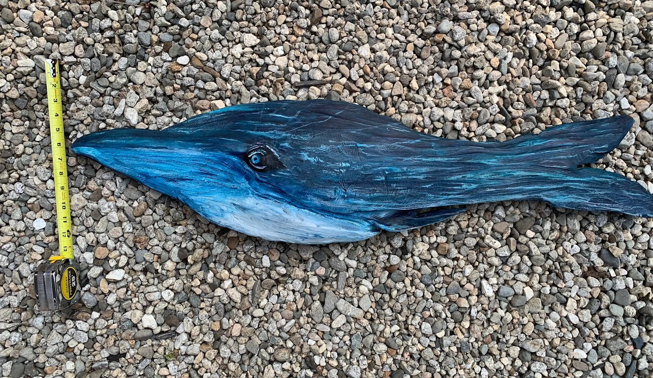 Whale Carving , Fish Wall Art, Blue Whale, Wood Carved Whale , Fathers ...