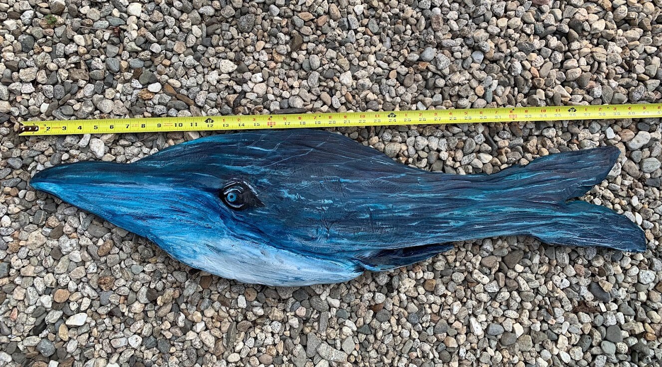Whale Carving , Fish Wall Art, Blue Whale, Wood Carved Whale , Fathers ...