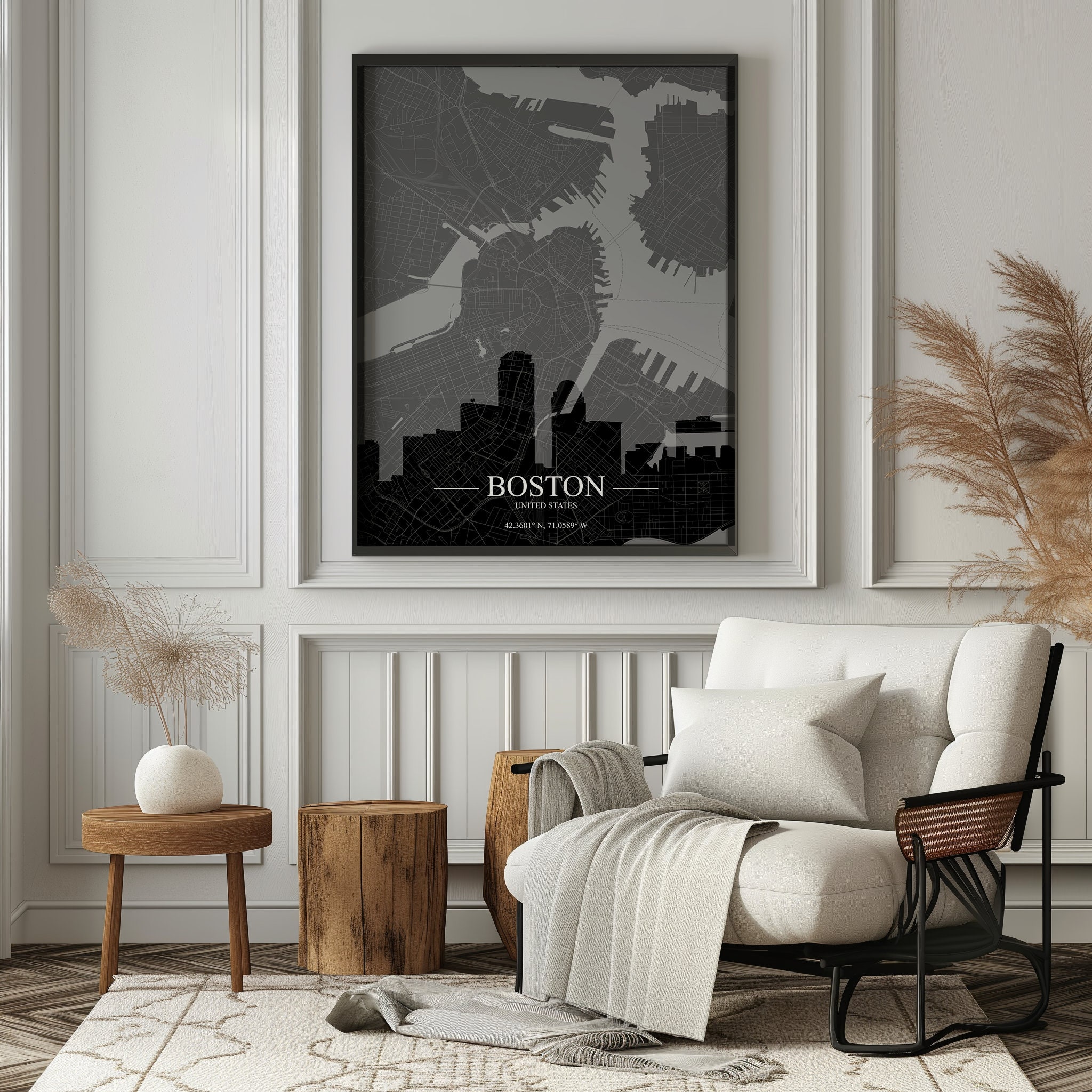 Boston Map Poster, FREE SHIPPING Map of Boston Massachusetts, Boston ...