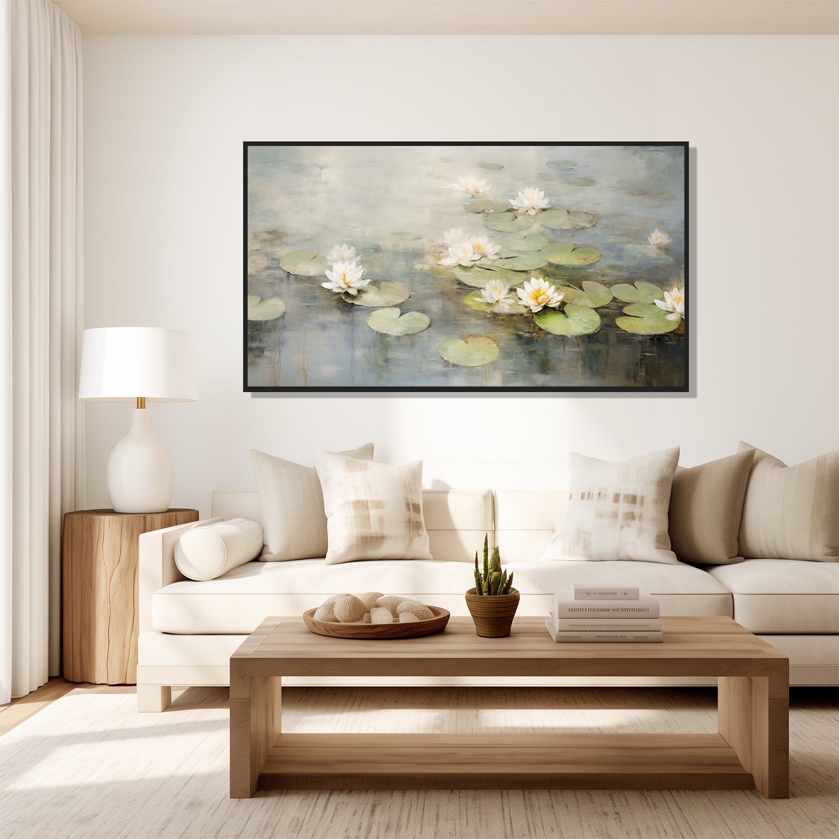 Vintage Lilypad Pond Oil Painting Wall Art Print Samsung Frame TV Art DIGITAL TV Download - Etsy