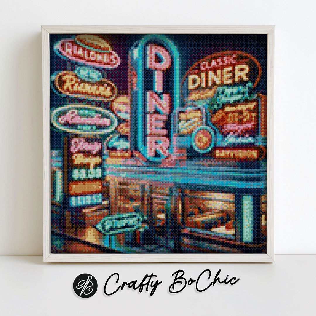 Retro Revival 14 Count Cross Stitch Chart Digital Download PDF Chart ...