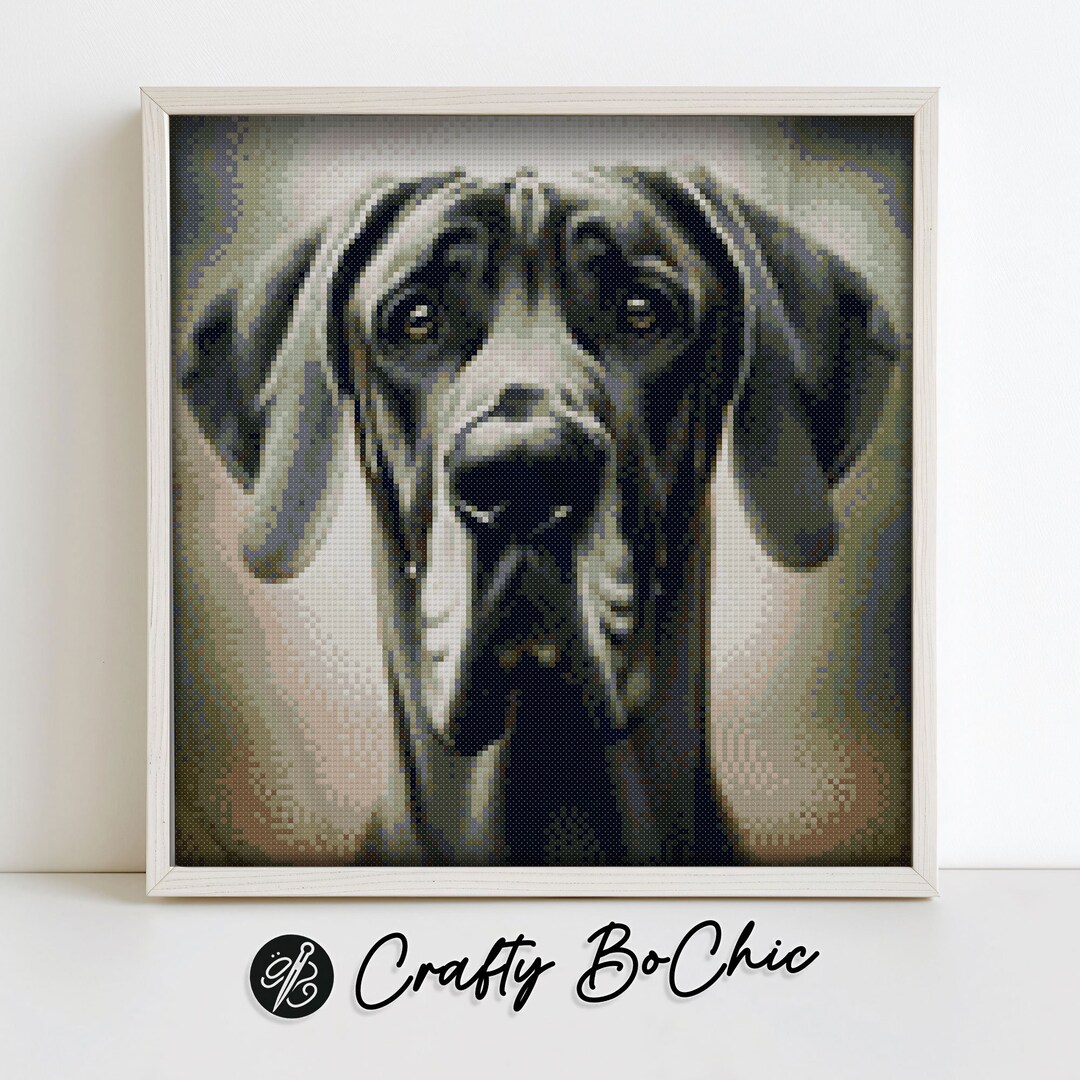 Great Dane Majesty 14 Count Cross Stitch Chart Digital Download PDF ...