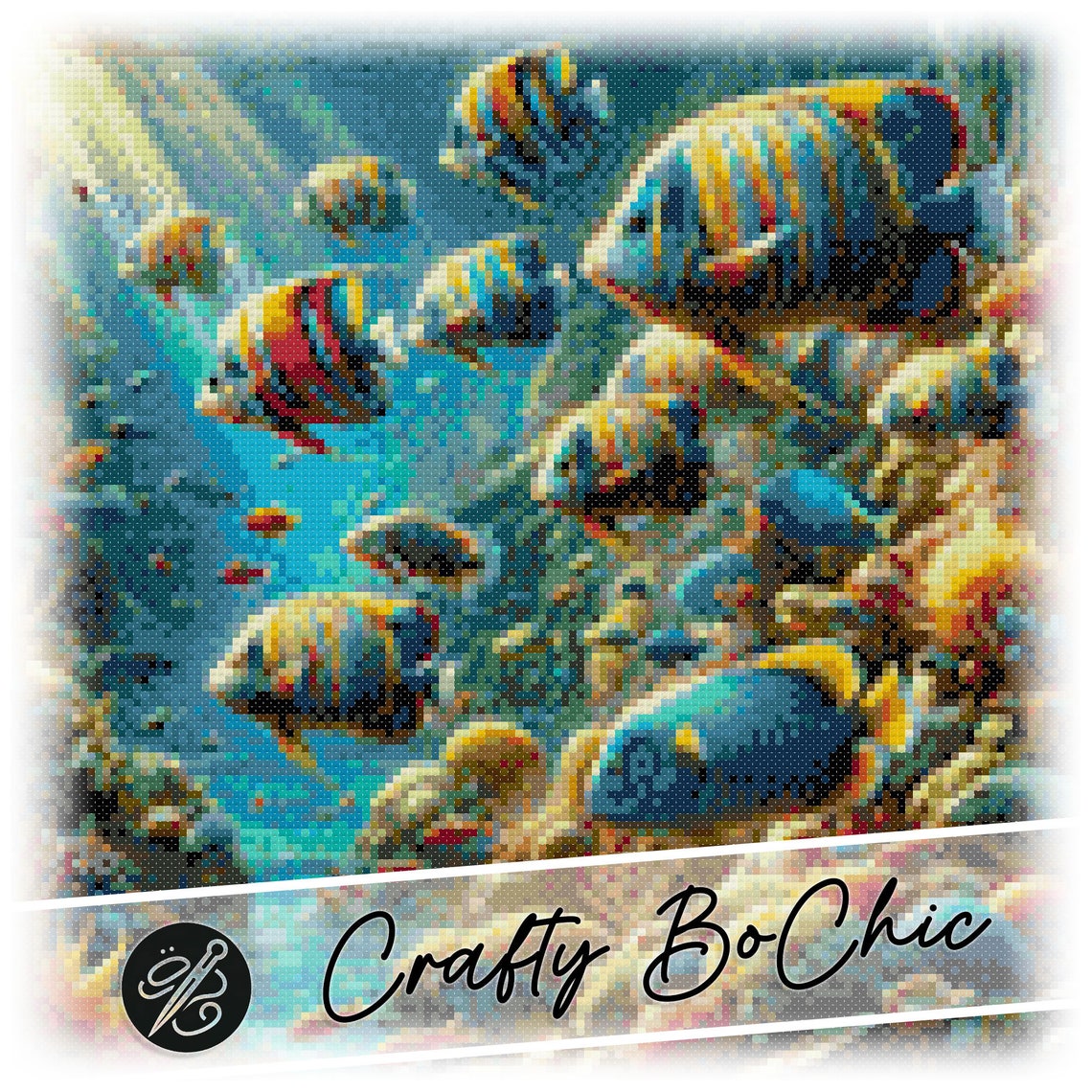 Neptune's Court 14 Count Cross Stitch Chart Digital Download PDF Chart ...