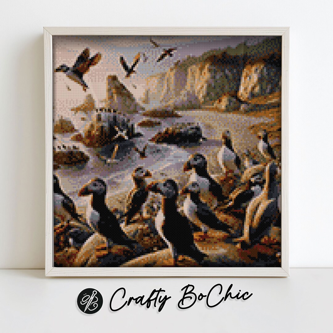 Seabird Sanctuary 14 Count Cross Stitch Chart Digital Download PDF ...