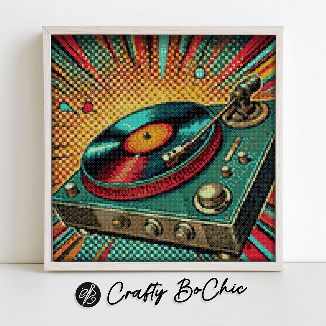 Spin & Groove 14 Count Cross Stitch Chart Digital Download PDF Chart ...