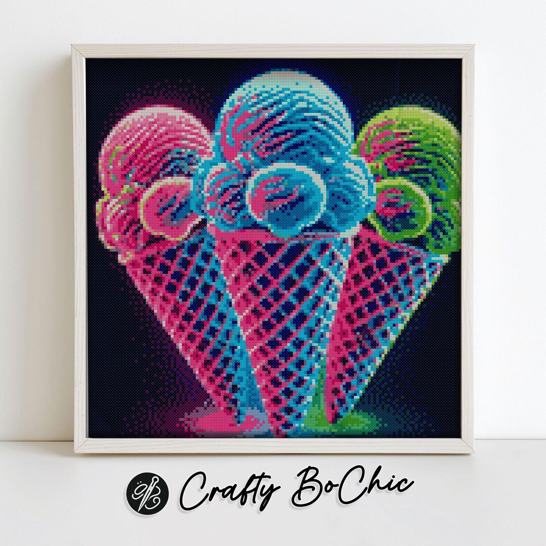 Glow Scoops 14 Count Cross Stitch Chart Digital Download PDF Chart ...