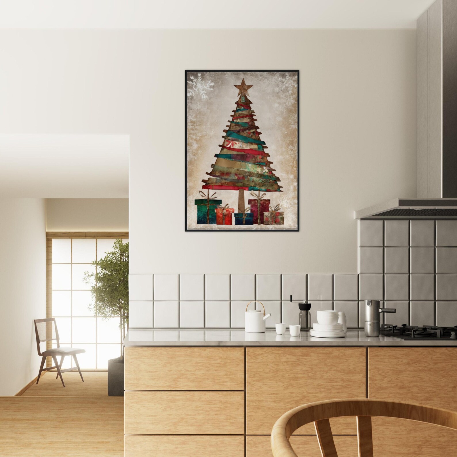 Vintage Christmas Tree Art Print: Holiday Wall Decor - Etsy