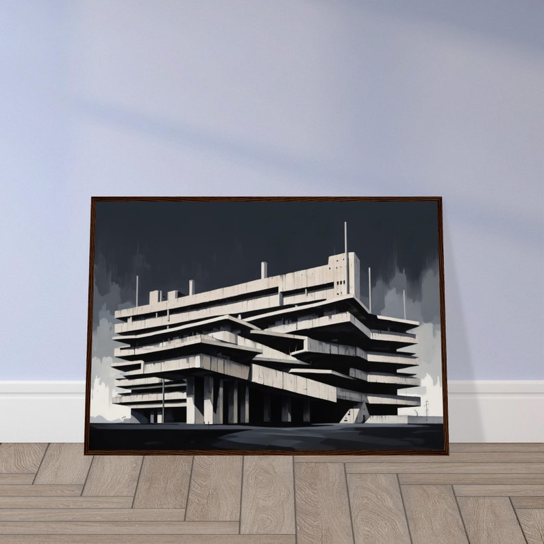 Brutalism Wall Art, Brutalist Architecture Home Decor, Future Structure ...
