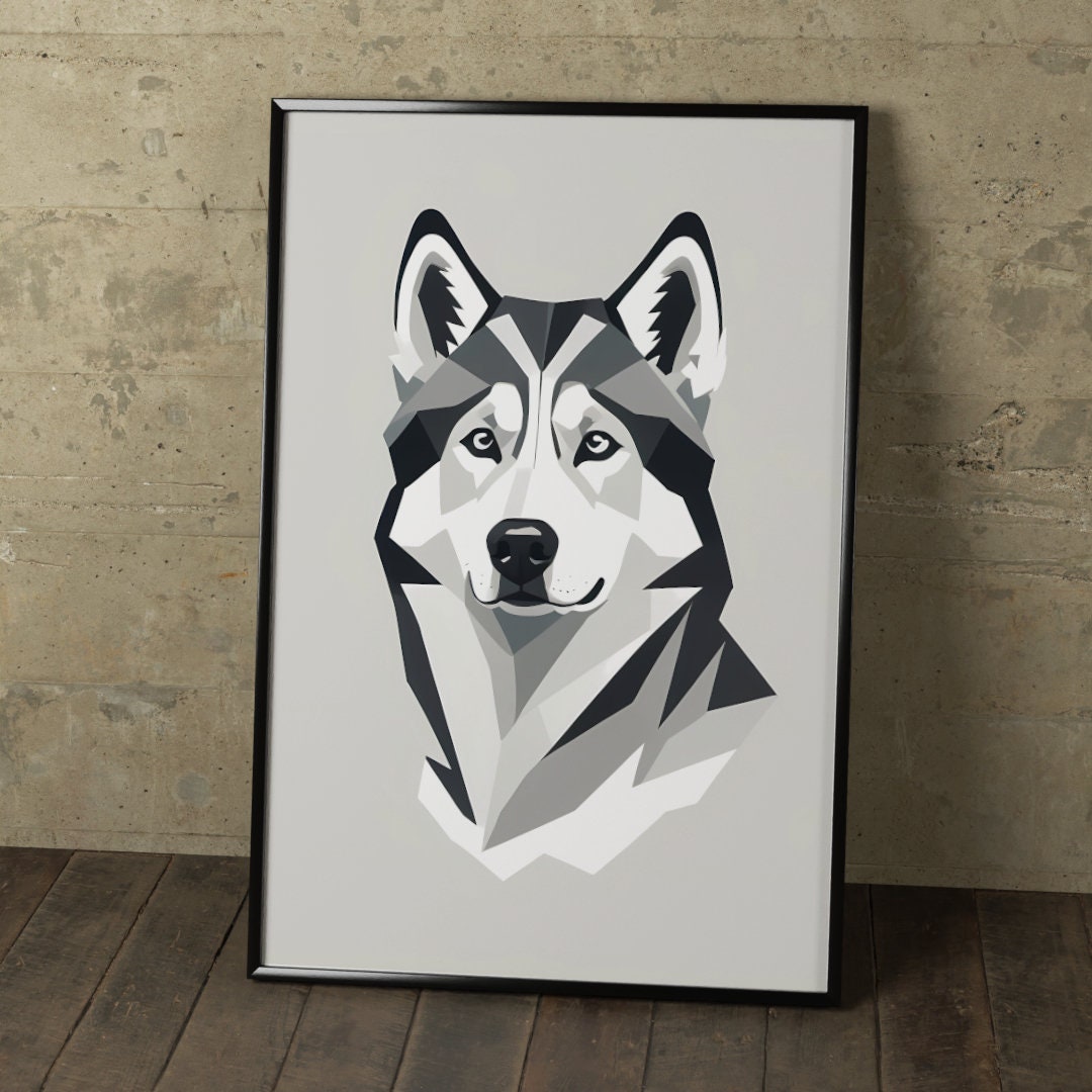 Husky Wall Art, Siberian Huskies Home Decor, DIGITAL ART - Etsy