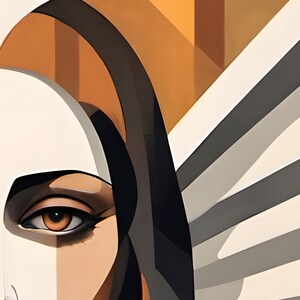 Gothic Angel, Cubist Woman Portrait Wall Art, Digital Print - Etsy