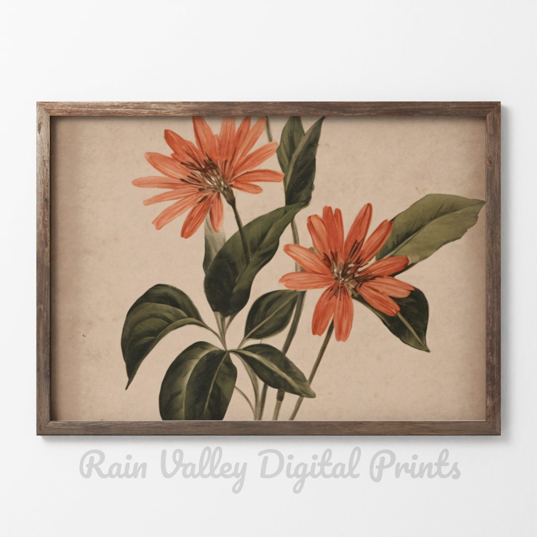 Classic Blossoms Vintage Flower Printable Wall Art, Timeless Flowers ...