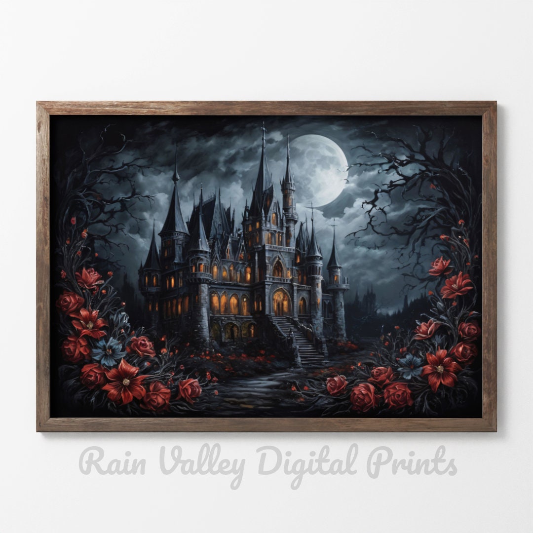 Enchanted Gothic Castle Wall Art, Dark Ambiance DIGITAL PRINT - Etsy