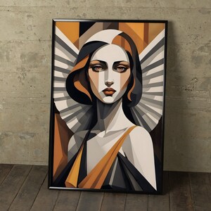 Gothic Angel, Cubist Woman Portrait Wall Art, Digital Print - Etsy