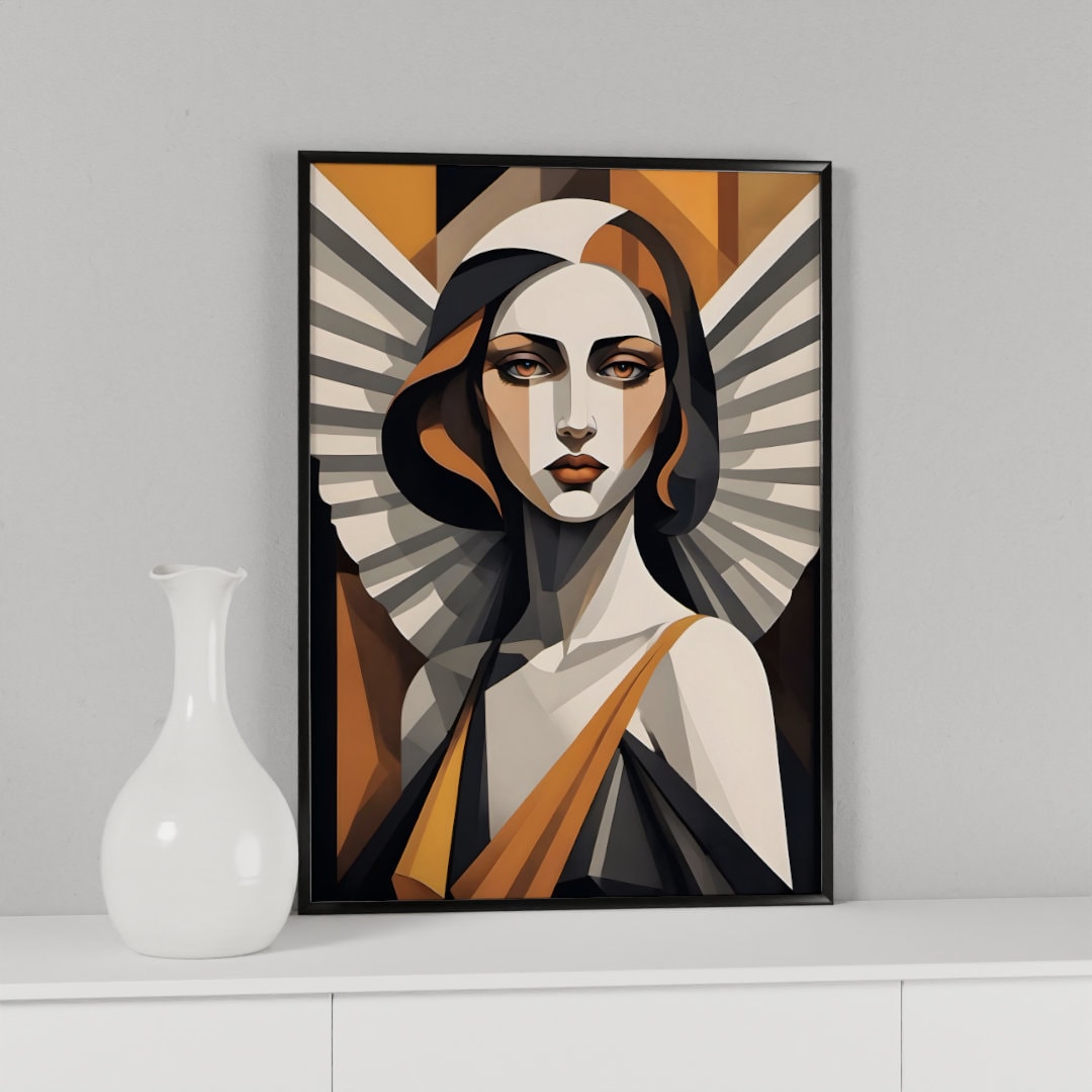 Gothic Angel, Cubist Woman Portrait Wall Art, Digital Print - Etsy