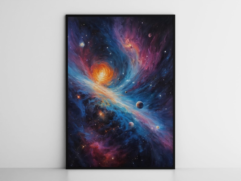 Celestial Dream Space Oil Painting, Astronomy Wall Art - Etsy