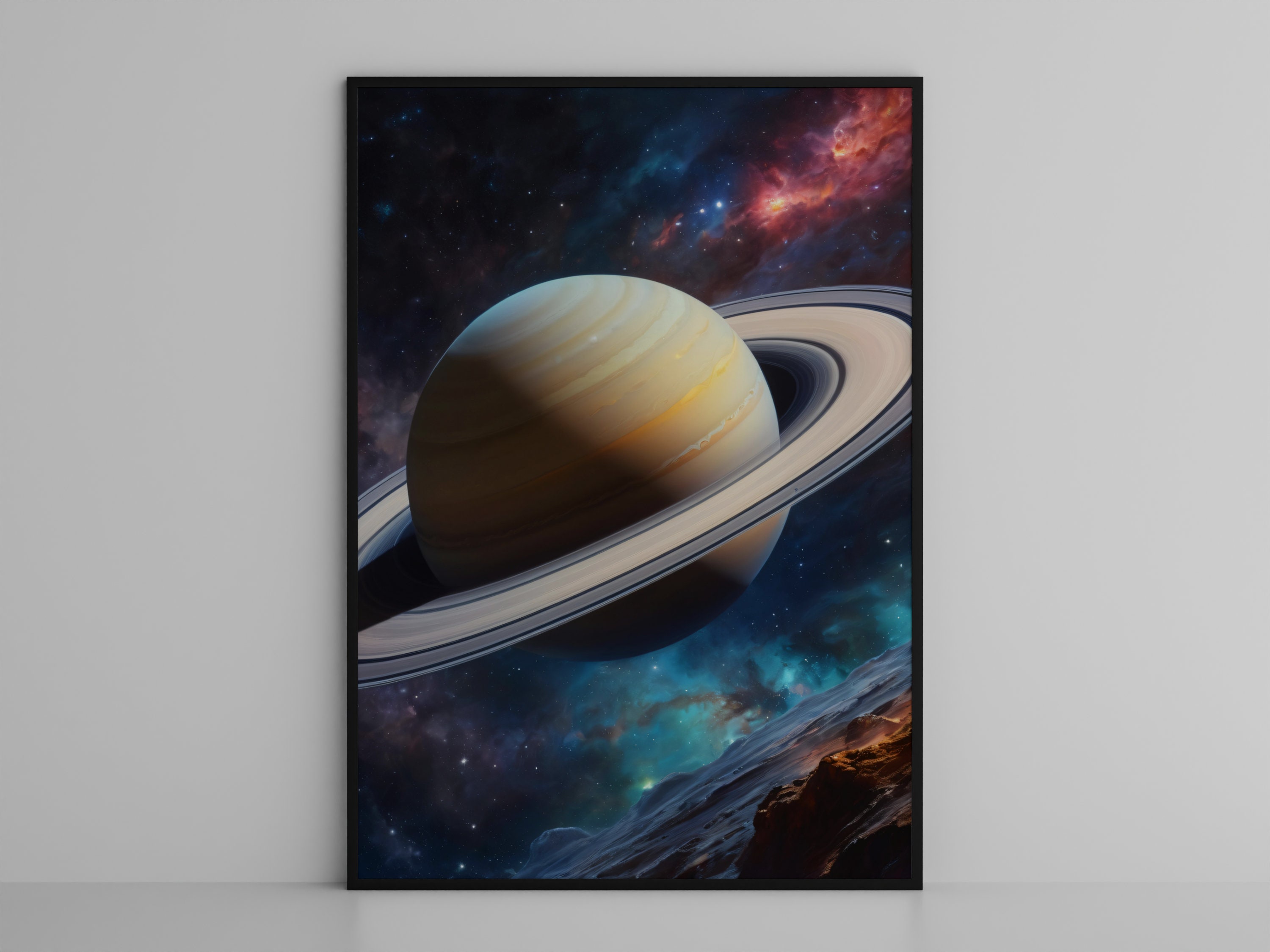 Saturn Oil Painting Art Print, Space Lovers Dream Home Decor, Trendy ...