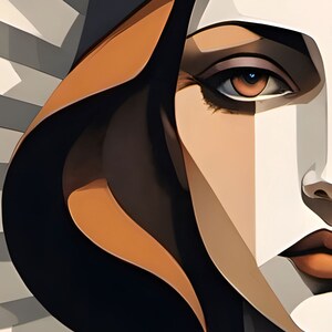 Gothic Angel, Cubist Woman Portrait Wall Art, Digital Print - Etsy