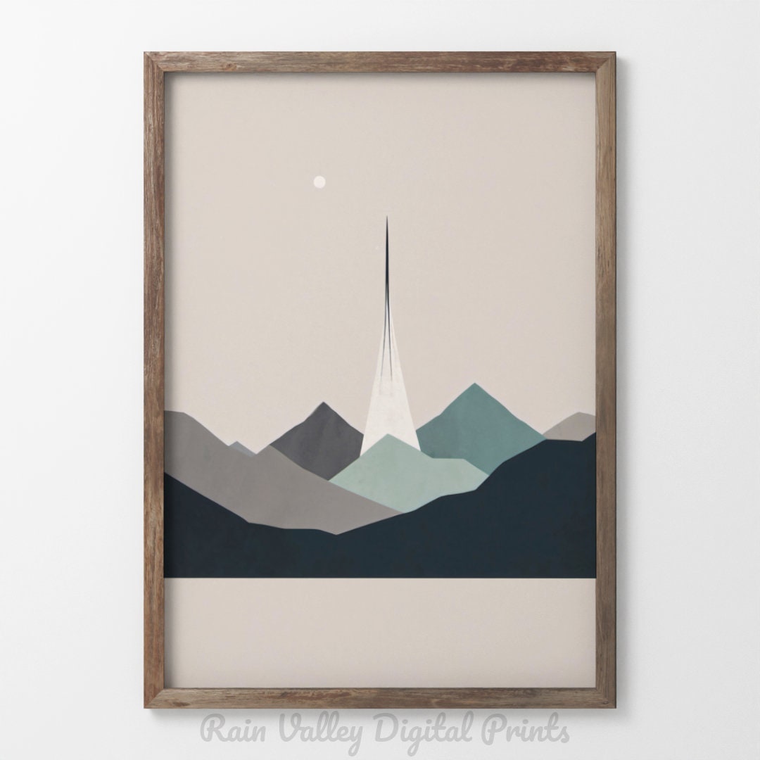 Abstract Geometric Mountains Wall Art, Shuttle Launch Are Print ...