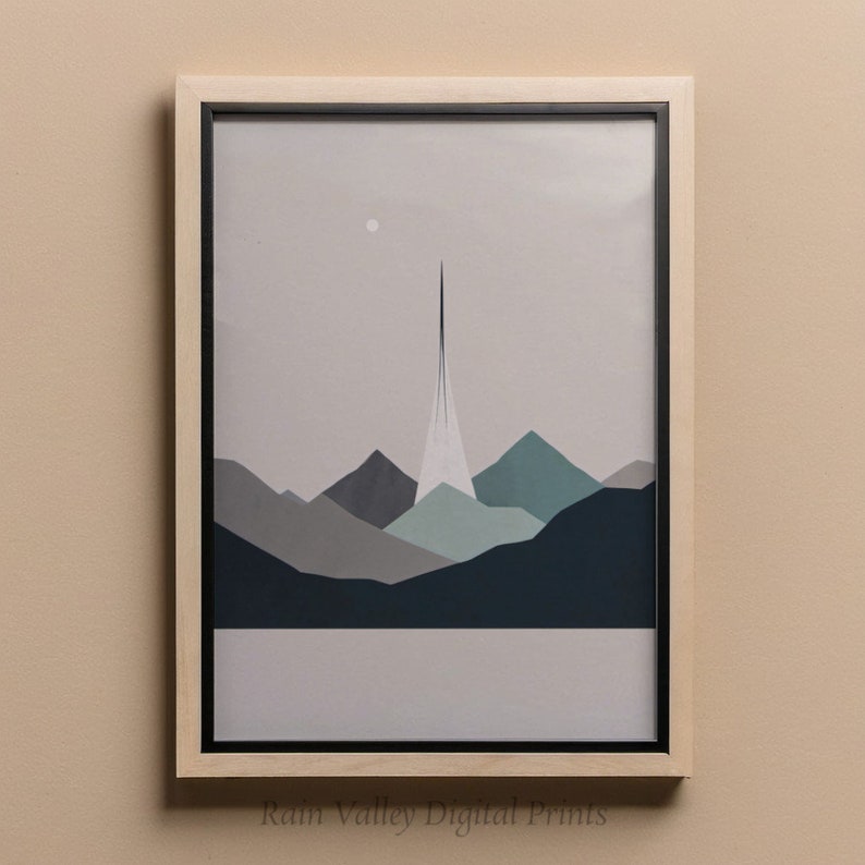 Abstract Geometric Mountains Wall Art, Shuttle Launch Are Print ...