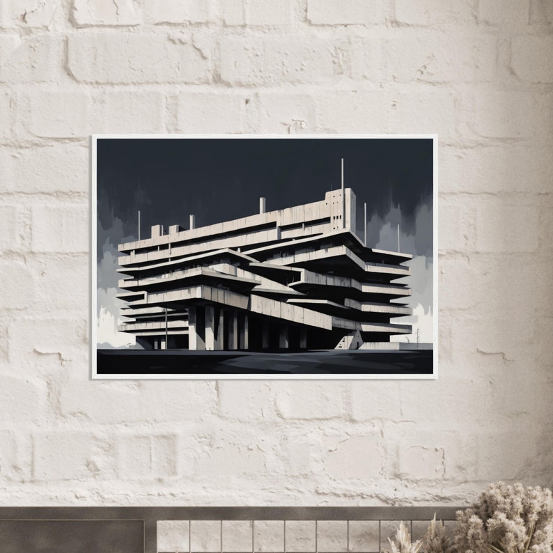 Brutalism Wall Art, Brutalist Architecture Home Decor, Future Structure ...