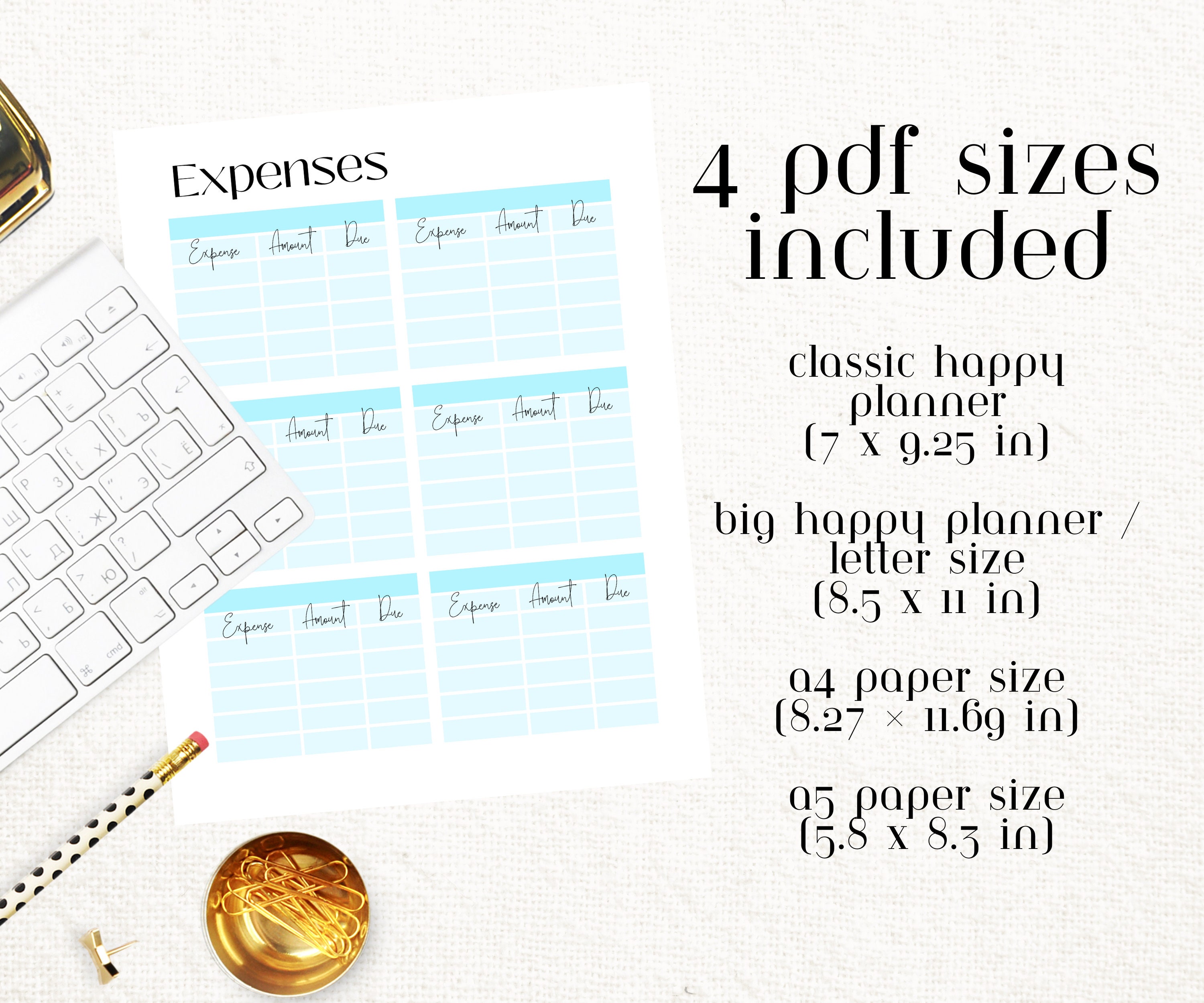 Printable Expense Tracker Pack, Bill Tracker, Personal Expense Tracker ...
