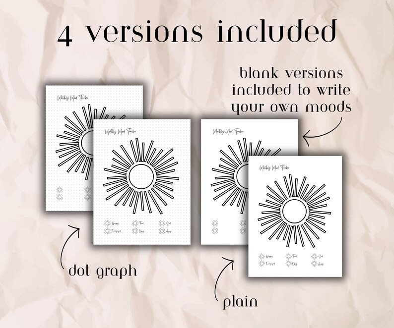 Sunshine Mood Tracker Printable, Monthly Mood Log, Mood Track Bullet ...