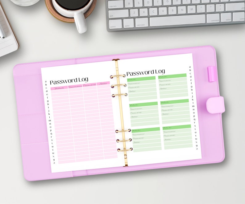 Password Tracker Printable Bundle, Password Book Template, Password ...