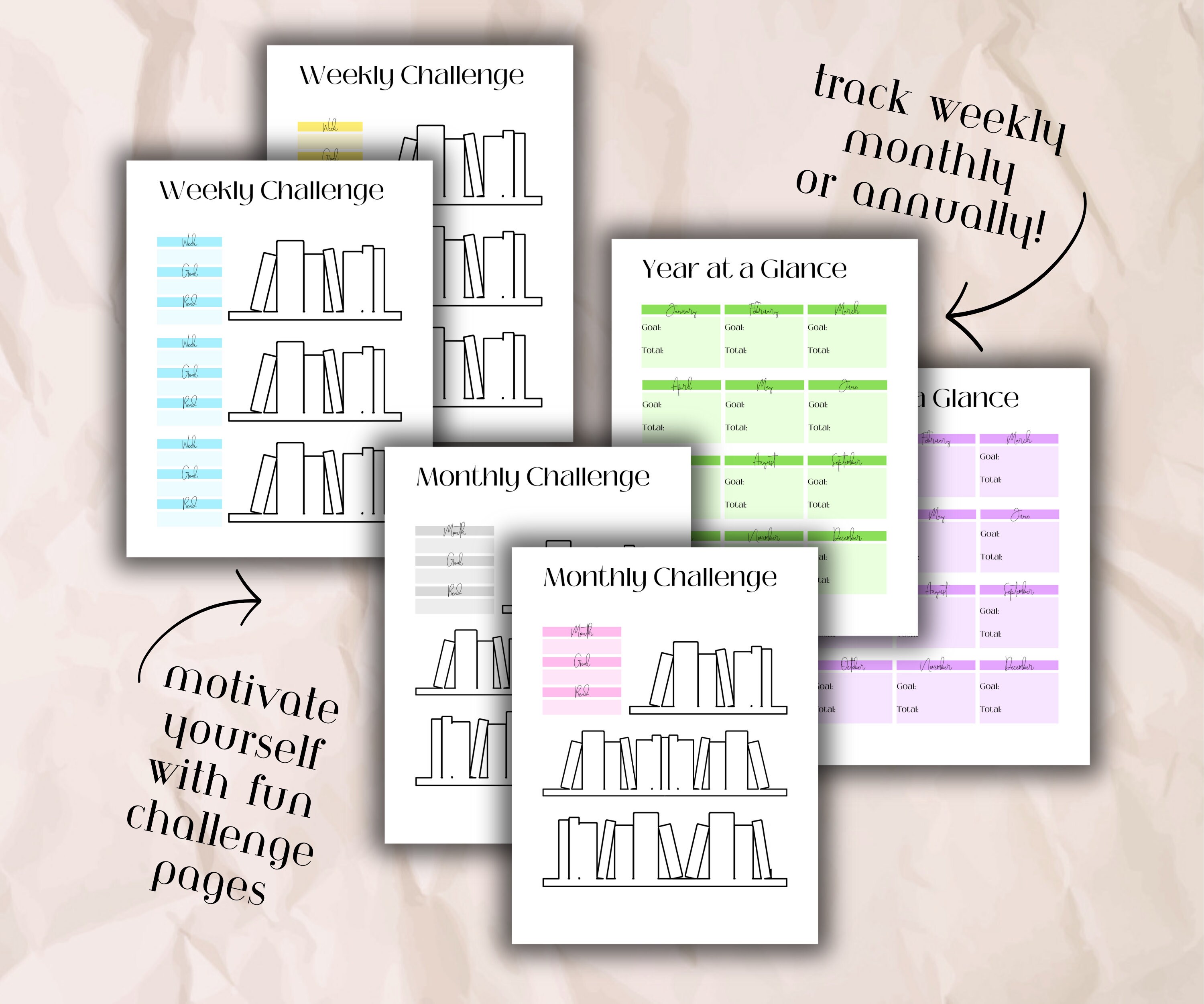 Reading Log Printable Bundle, Reading Tracker Pages, Reading Journal ...