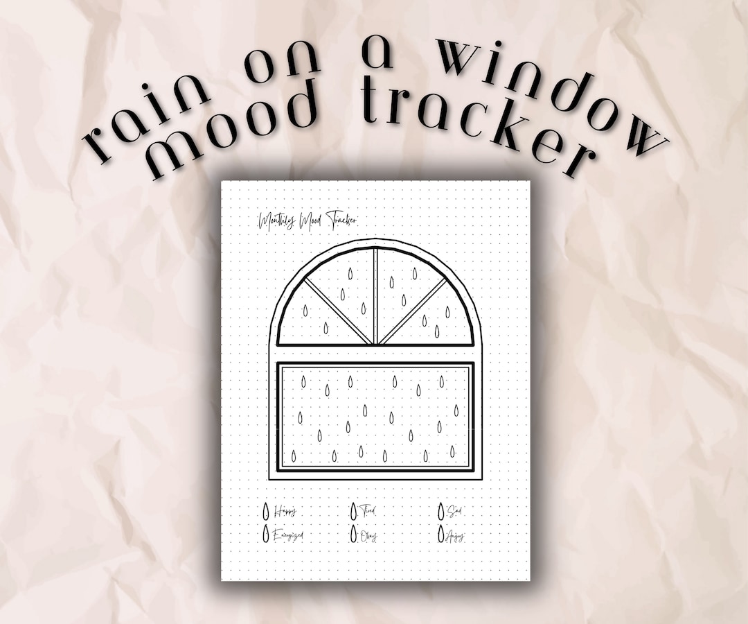Raindrop Mood Tracker Printable, Monthly Mood Log, Mood Track Bullet ...