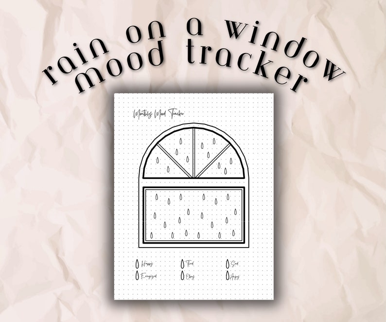 Raindrop Mood Tracker Printable, Monthly Mood Log, Mood Track Bullet ...