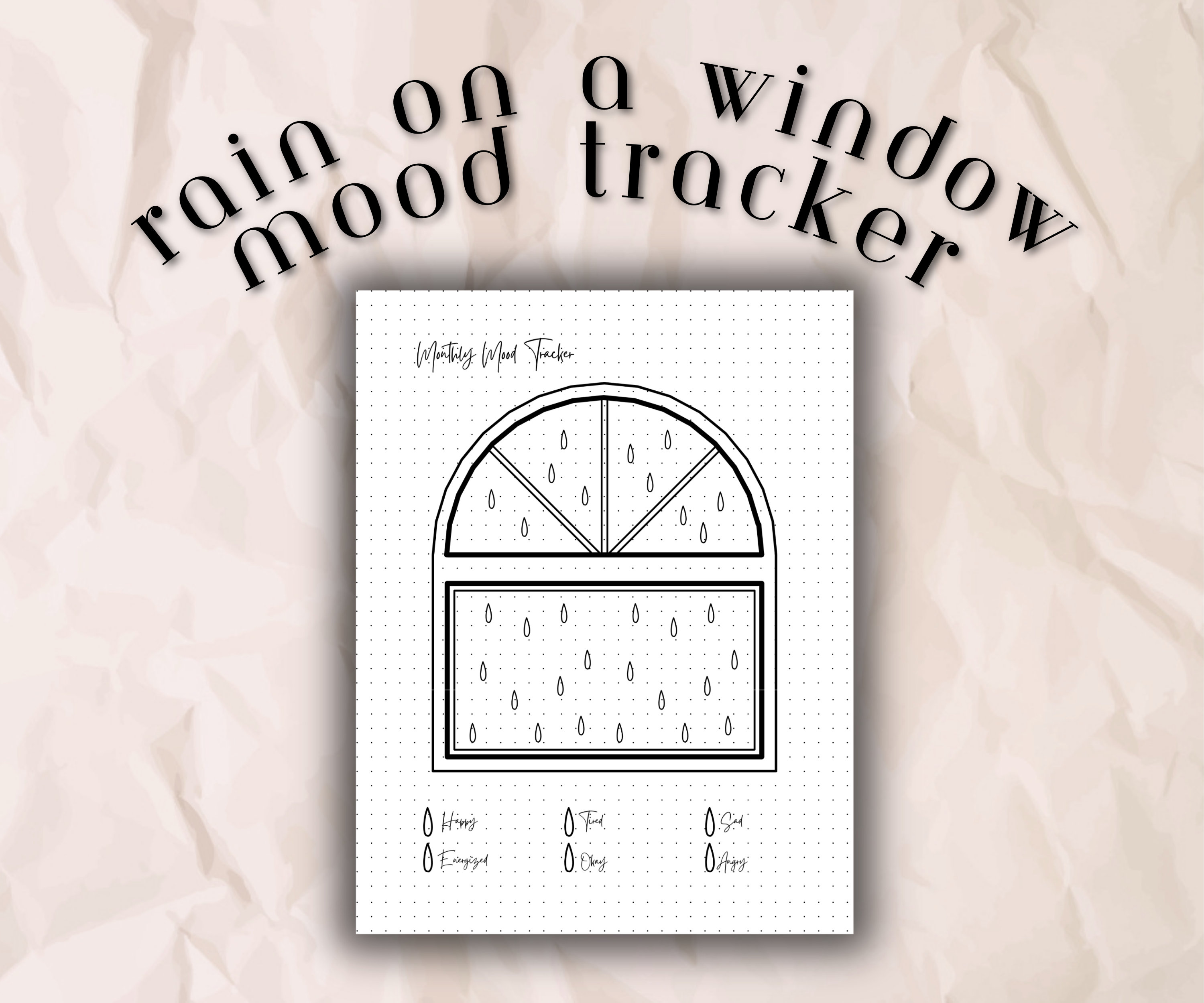 Raindrop Mood Tracker Printable, Monthly Mood Log, Mood Track Bullet ...