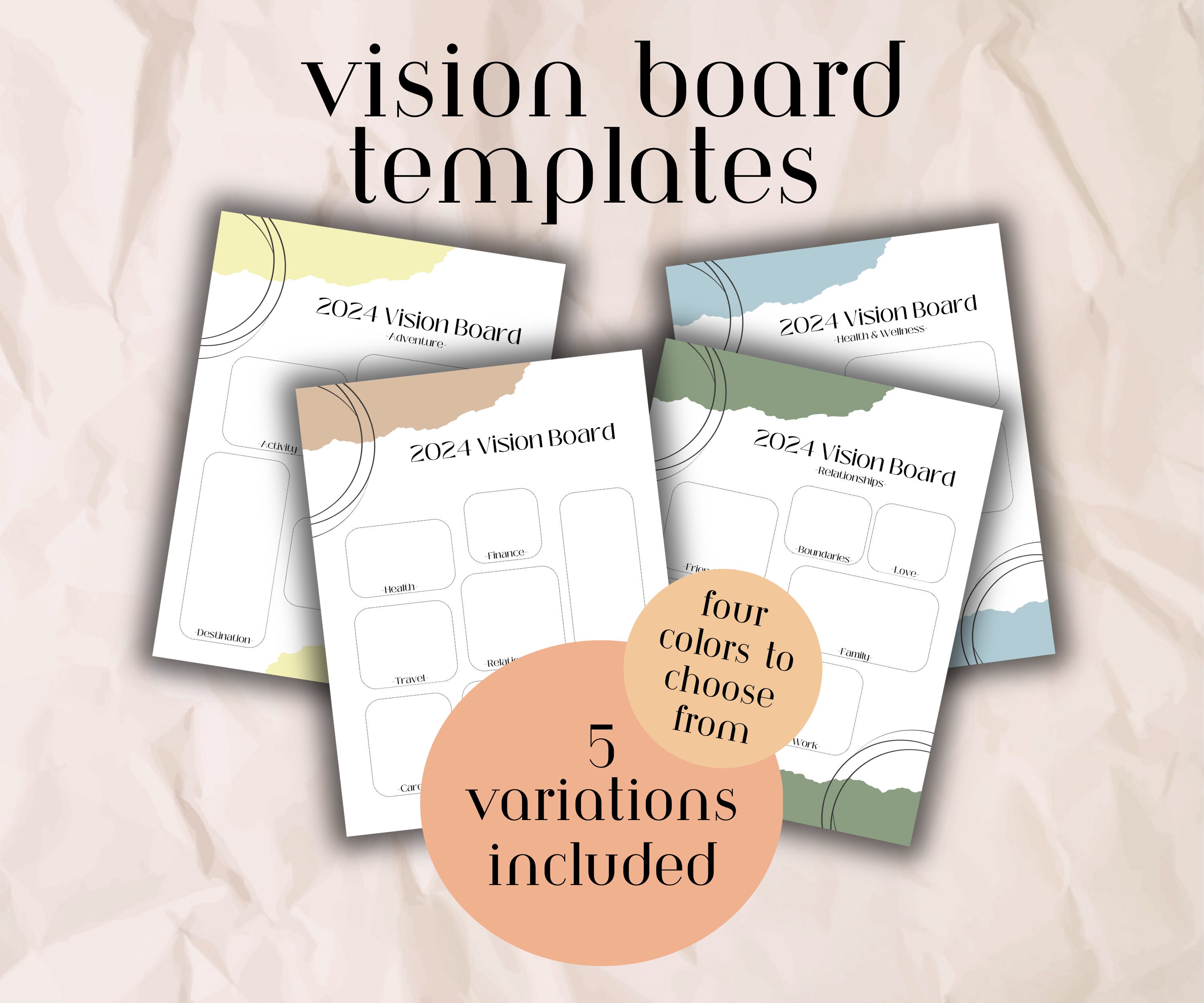 Vision Board Template Pack 2024 Vision Board Printables For Vision
