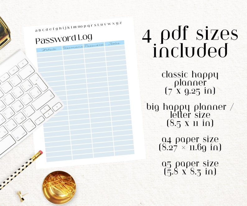 Password Tracker Printable Bundle, Password Book Template, Password ...