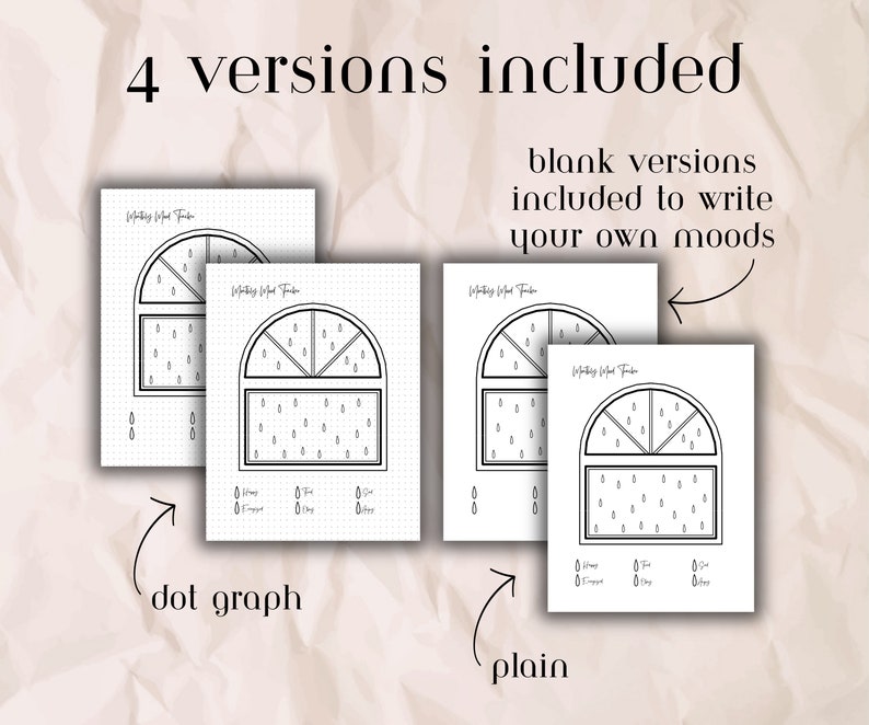 Raindrop Mood Tracker Printable, Monthly Mood Log, Mood Track Bullet ...