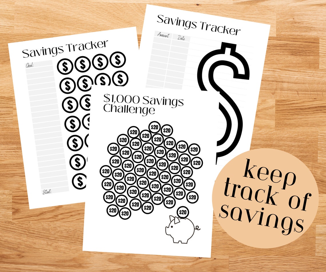 Printable Savings Templates, Spending Tracker, Money Saving Challenge ...