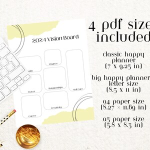 Vision Board Template Pack, 2024 Vision Board Printables for Vision ...