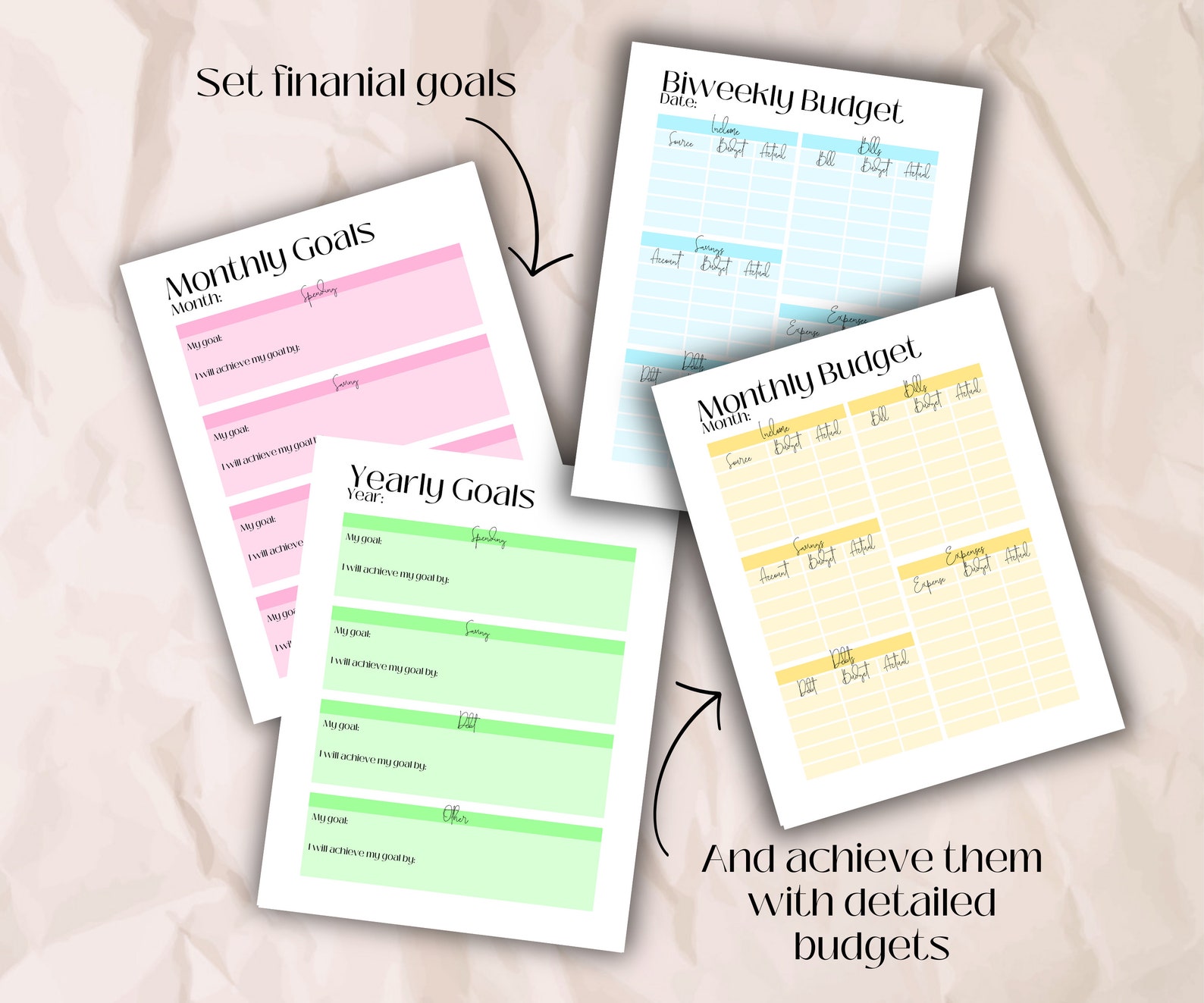 Printable Finance Tracker Bundle, Bill Tracker, Expense Tracker, Budget ...