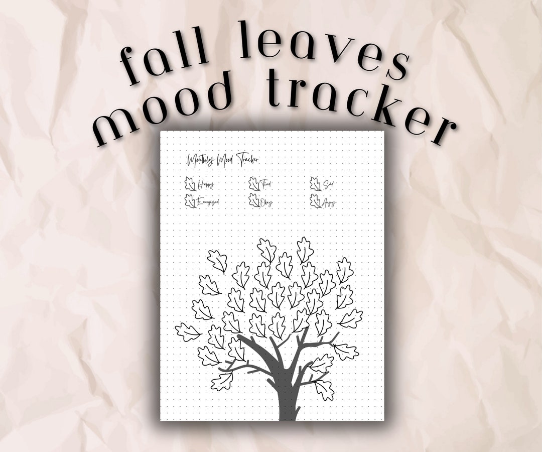 Fall Leaves Mood Tracker Printable, Monthly Mood Log, Mood Track Bullet ...