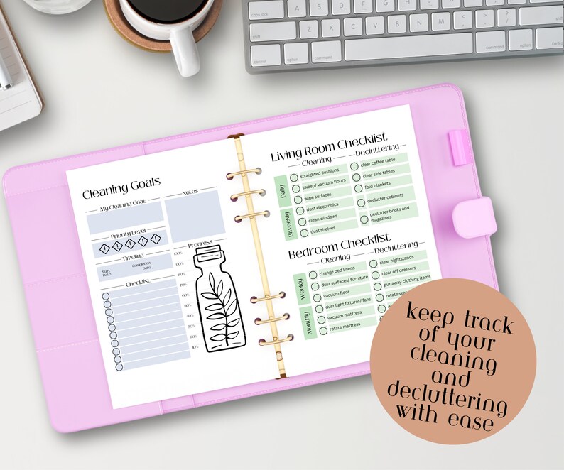 Printable Cleaning Checklist Pack, Chore Trackers, Declutter Checklist ...