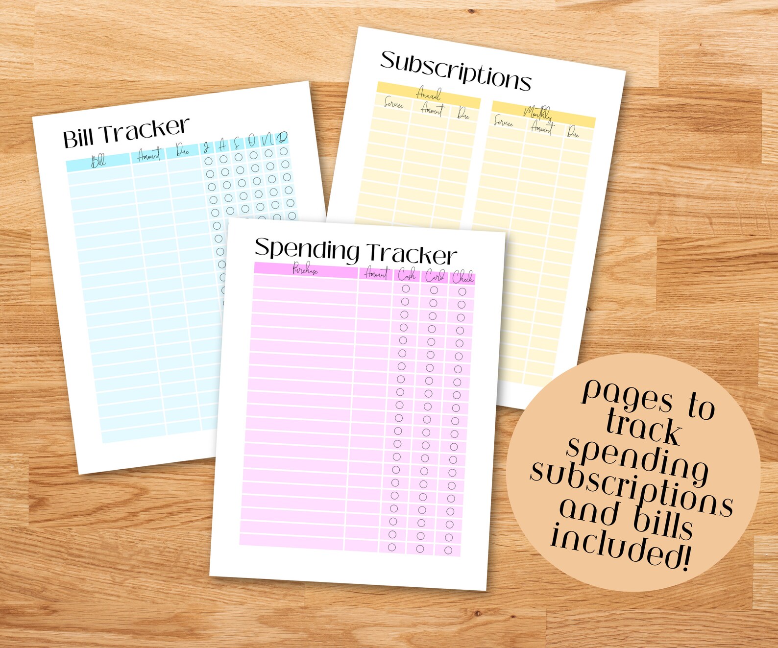 Printable Expense Tracker Pack, Bill Tracker, Personal Expense Tracker ...