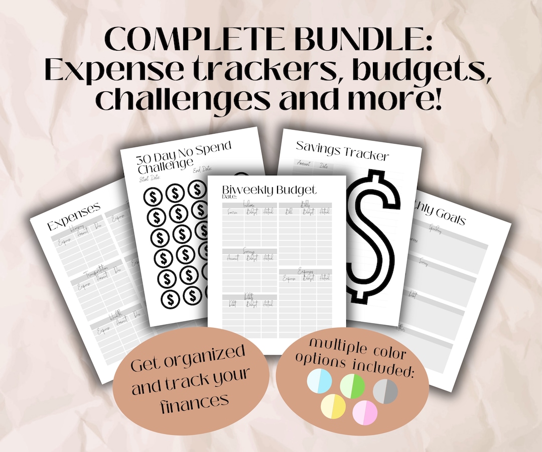 Printable Finance Tracker Bundle, Bill Tracker, Expense Tracker, Budget ...