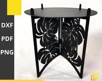 Decorative Flowerpot Stand, Monstera Leaf, DXF File for CNC Cutting ...