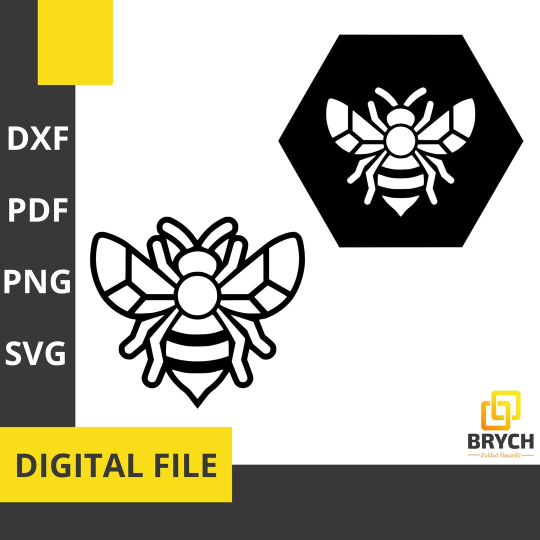 Honeybee, Hex, Two-pack, Decor, Sticker, DXF File for CNC Cutting ...