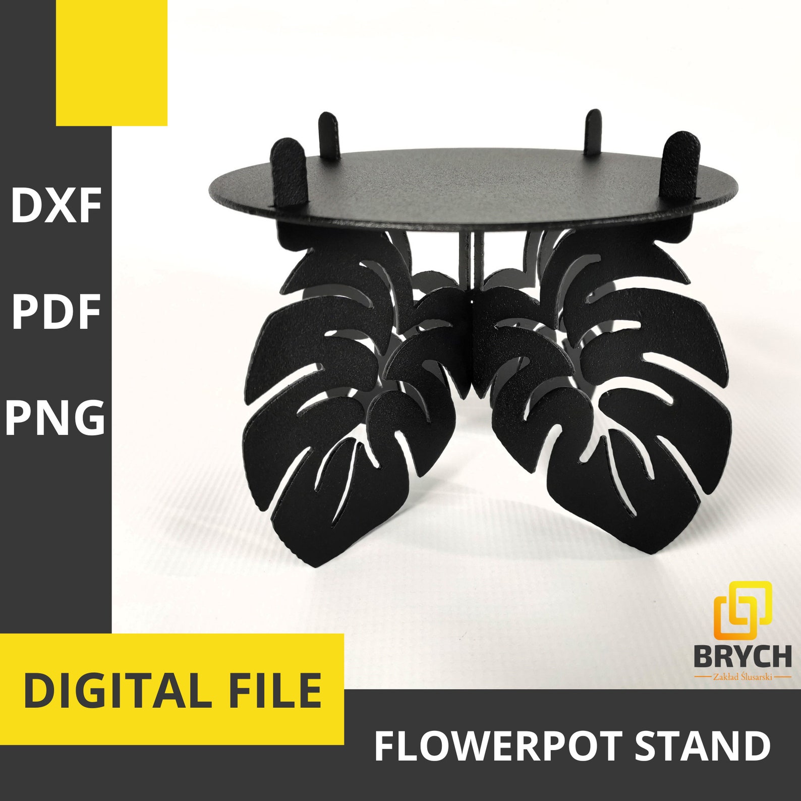 Decorative Flowerpot Stand, Monstera Leaf, DXF File for CNC Cutting ...